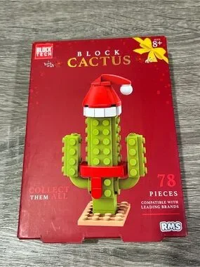 Toys | Green Cactus Building Toy With Festive Red Hat 78 Pieces | Poshmark